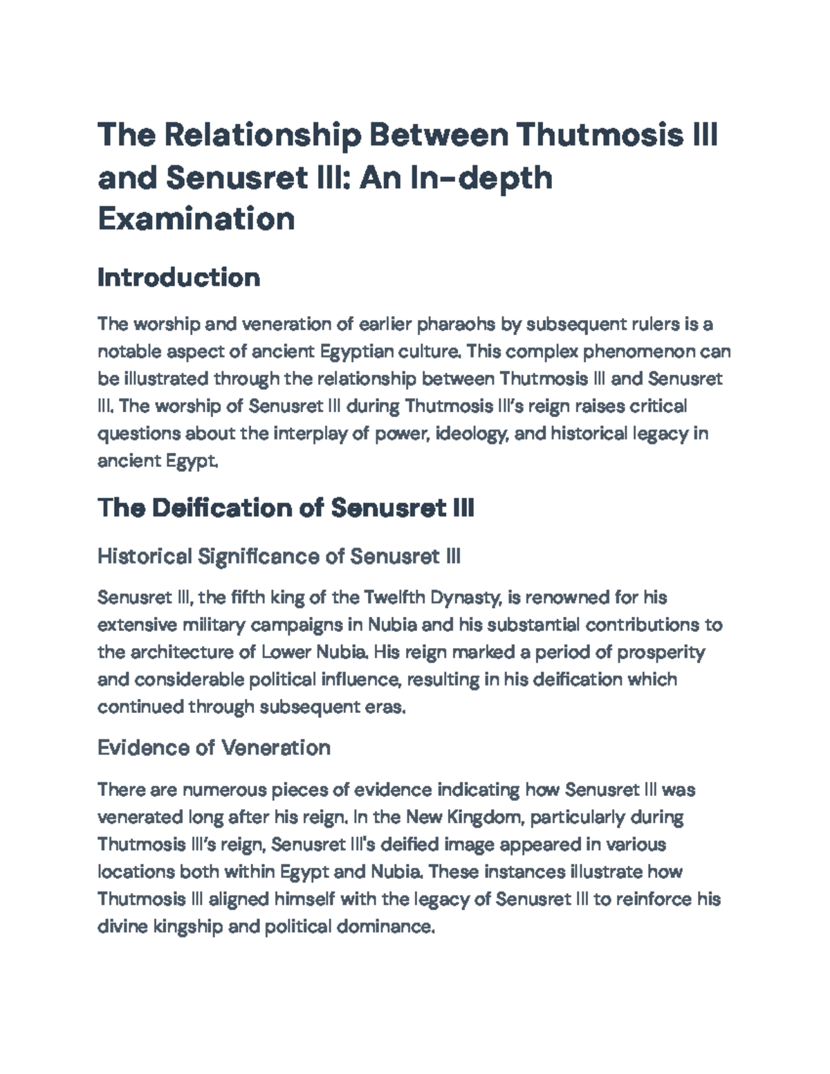 The Veneration of Senusret III in the Reign of Thutmosis III: A Study ...