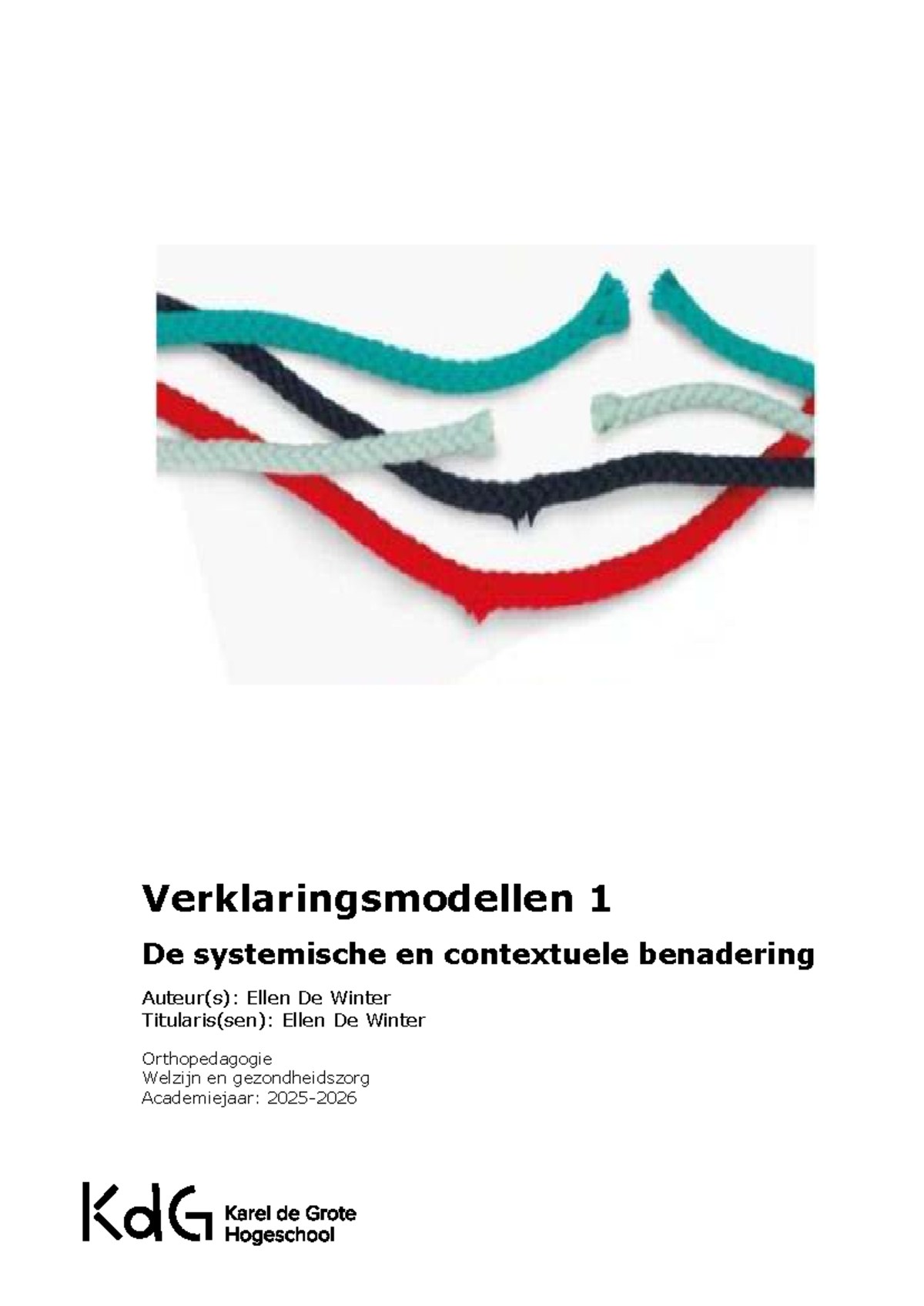 Verklaringsmodellen 1: Systemische en Contextuele Benadering in ...
