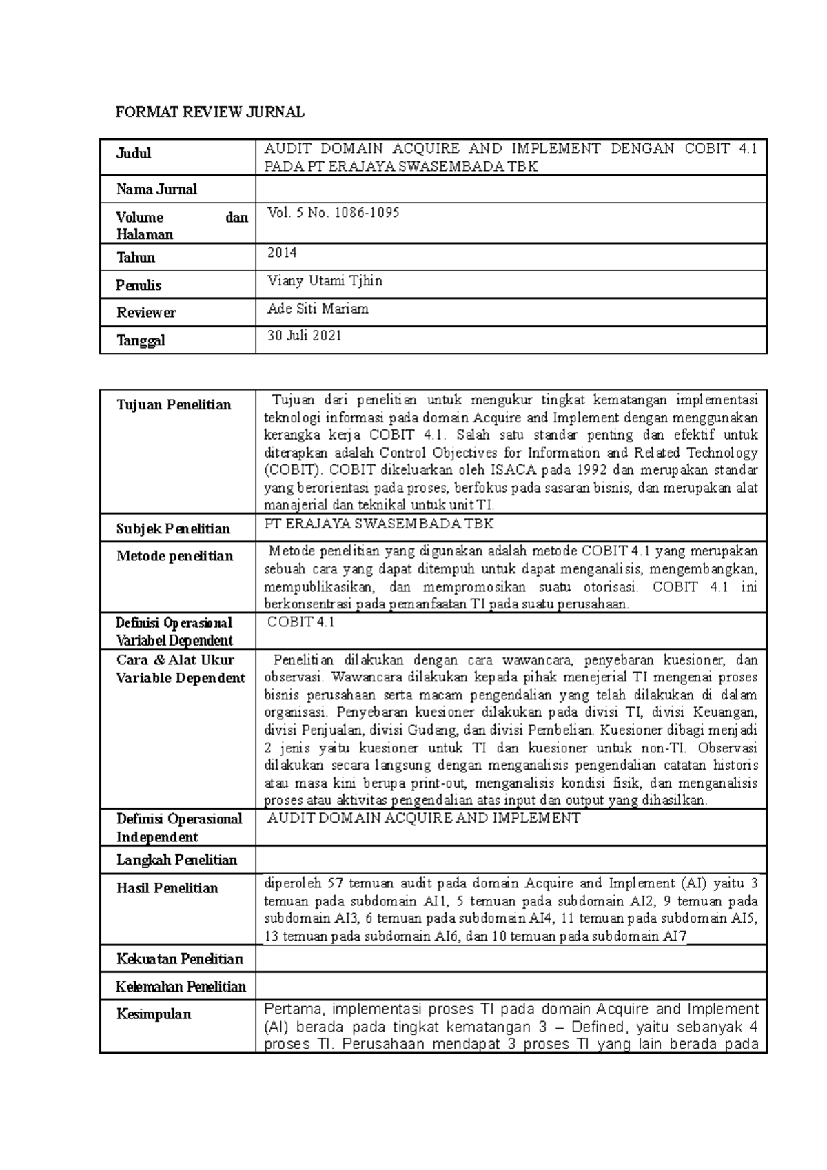 Tugas Review Jurnal 2 Ade Siti Mariam 18-061 - FORMAT REVIEW JURNAL ...