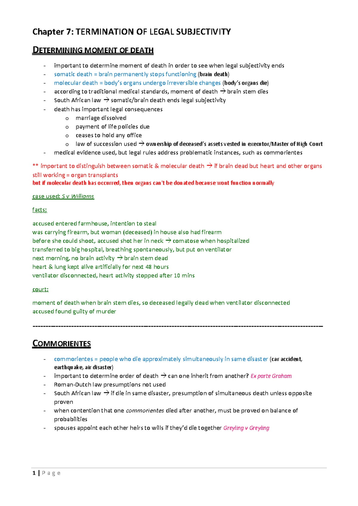CH 7 - Lecture notes 11 - CHAPTER 7: DOMICILE 1 WHAT IS DOMICILE Legal ...
