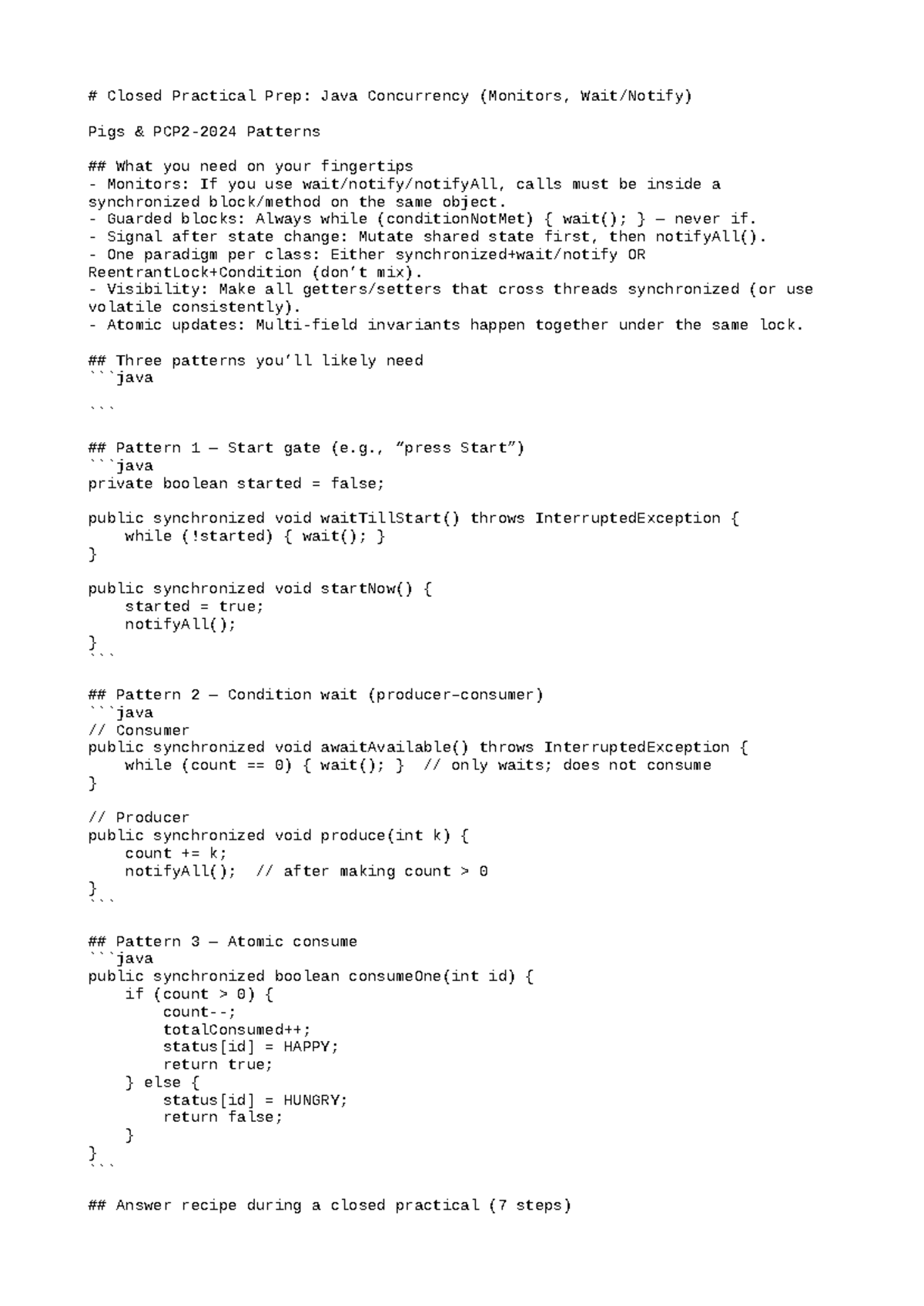 Closed Practical Prep: Java Concurrency Essentials - Studocu