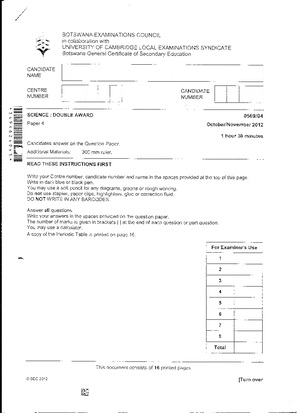 Bgcse SDA 4 - BOTSWANA EXAMINATIONS COUNCIL Botswana General ...