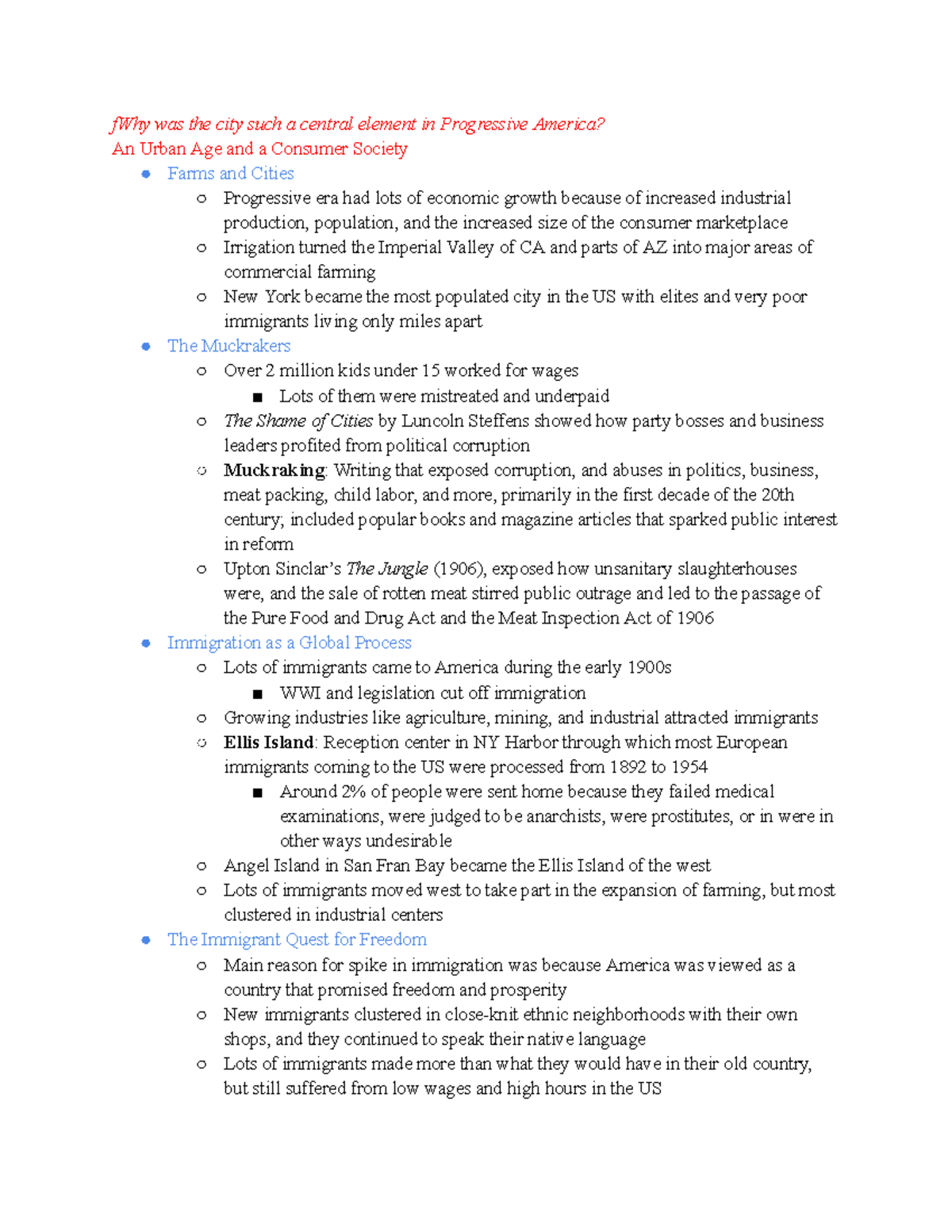 Give Me Liberty - Chapter 18 APUSH Study Notes on Progressivism - Studocu