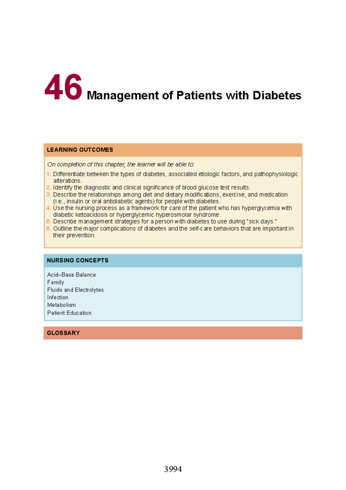 Nursing Management and Patient Education for Diabetes Care (NUR 4034 ...