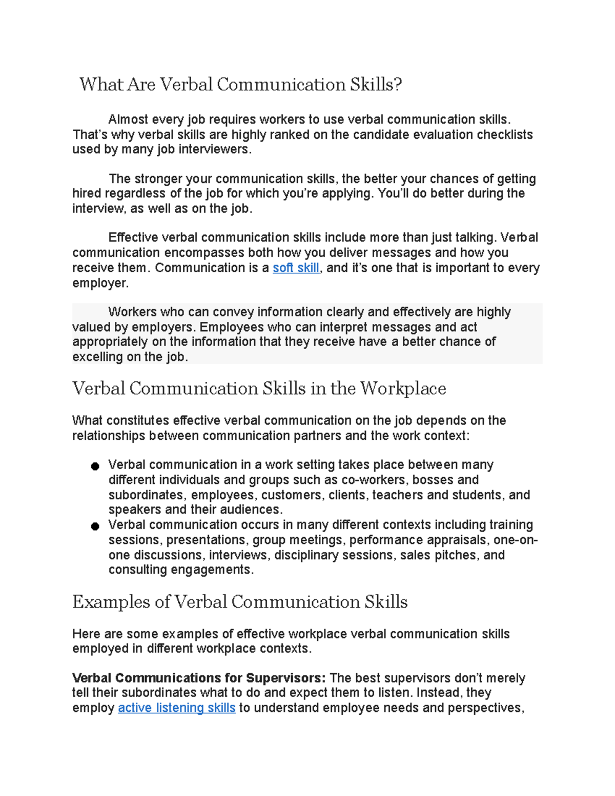 Verbal Communication-Review Lesson - Almost every job requires workers ...