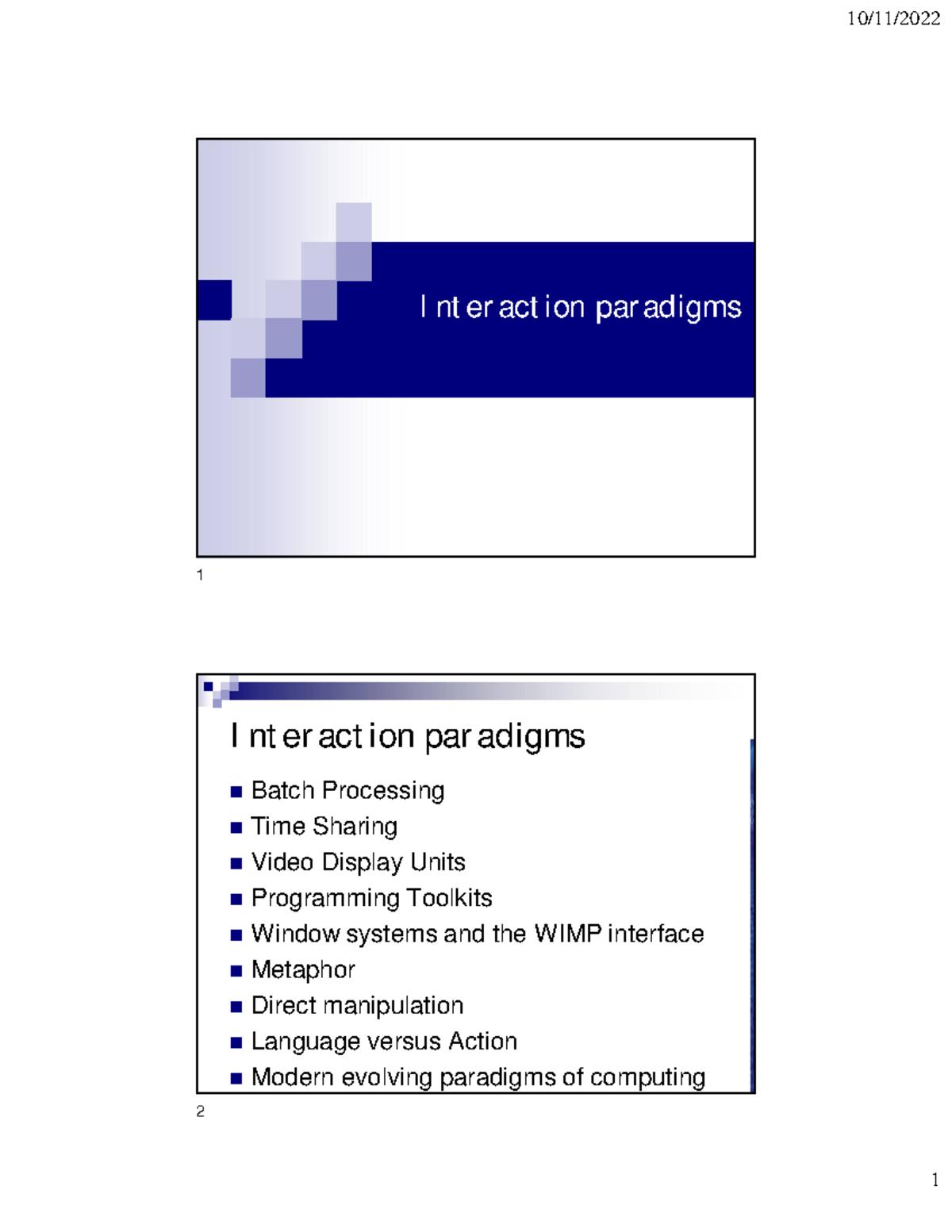 Interaction Paradigms book - I nt er act ion par adigms I nt er act ion ...
