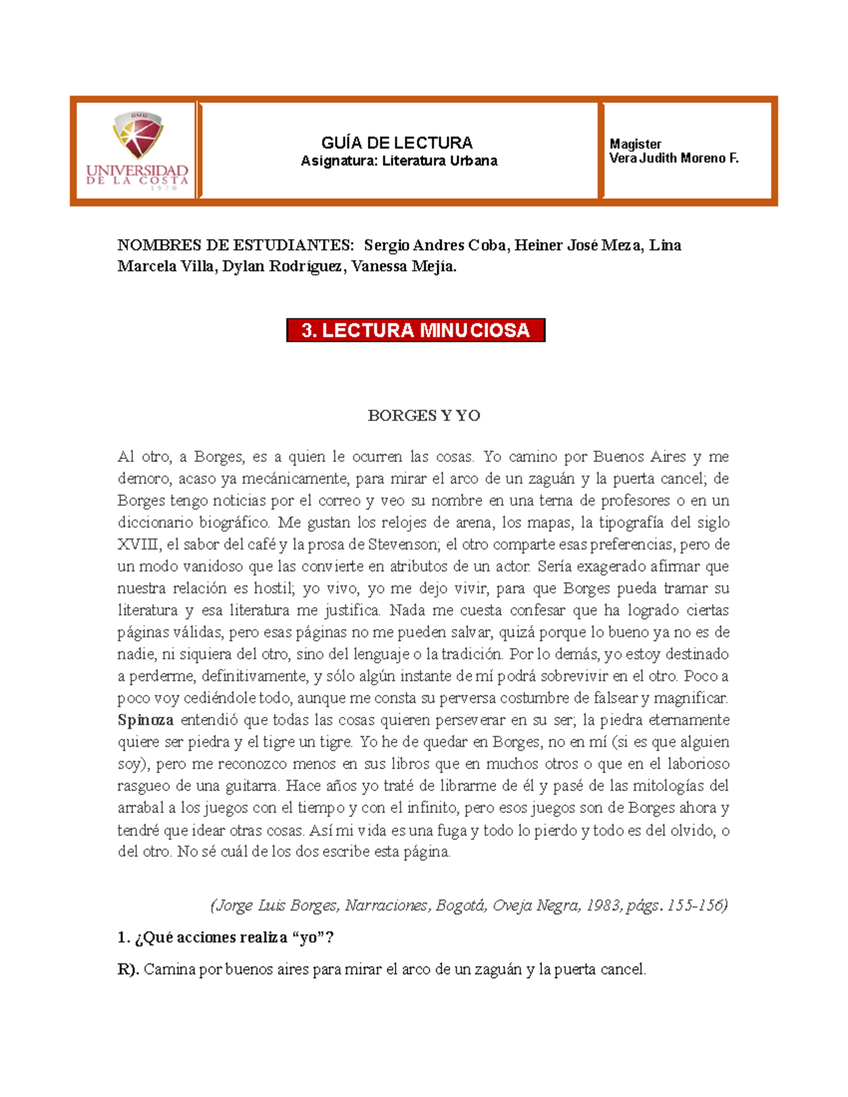 Guía de Lectura: Análisis de "Borges y Yo" - Literatura Urbana TER ...