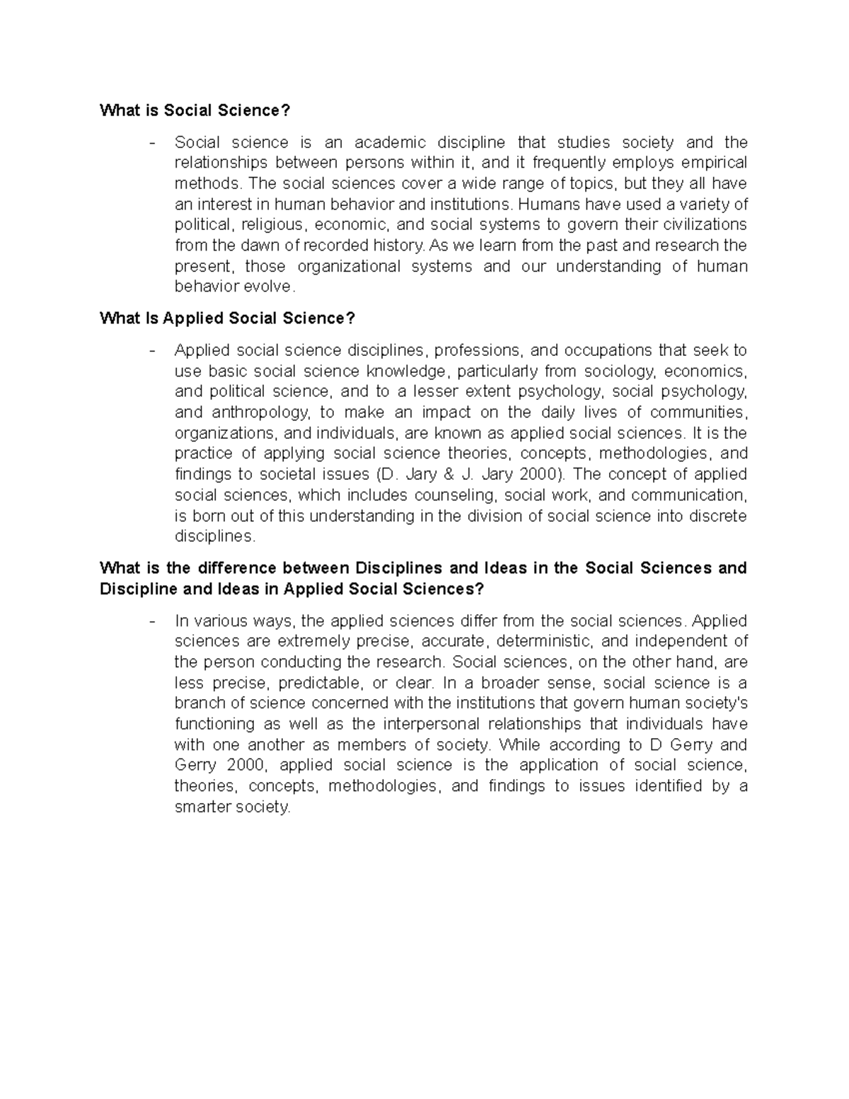 Introduction to Disciplines & Ideas in Applied Social Sciences - Studocu