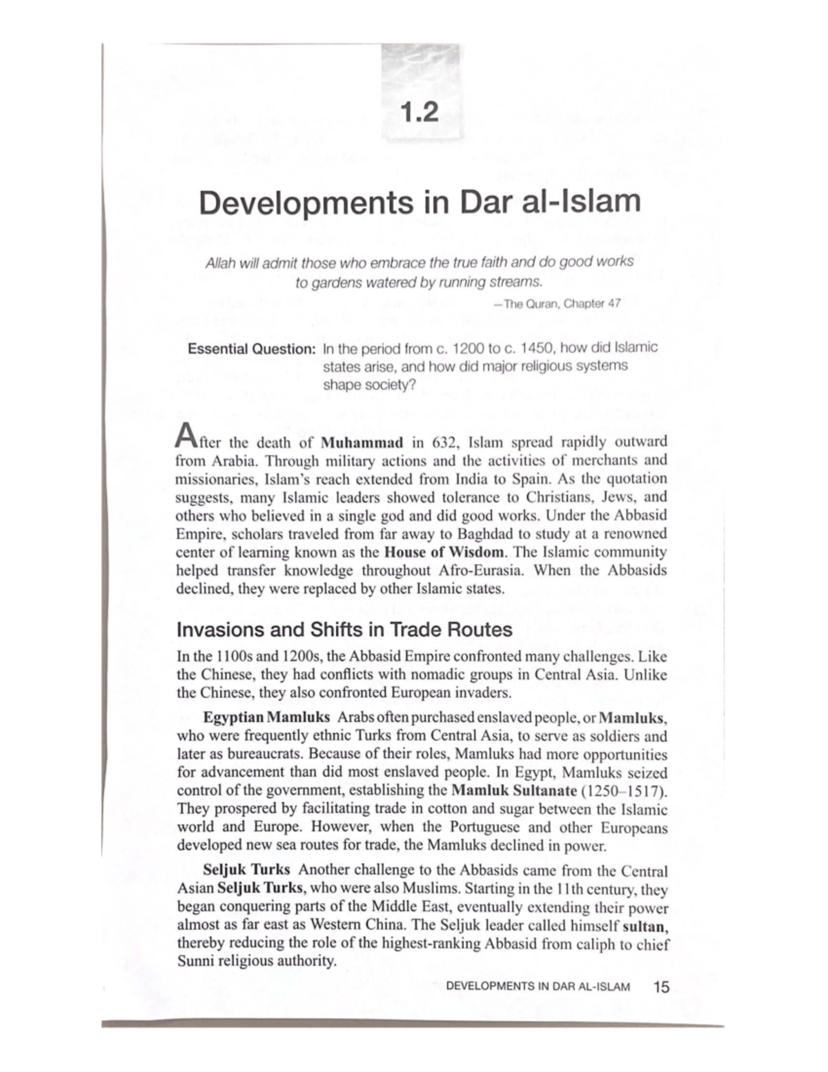 Developments in Dar al-Islam: An Analysis from c. 1200 to c. 1450 - Studocu