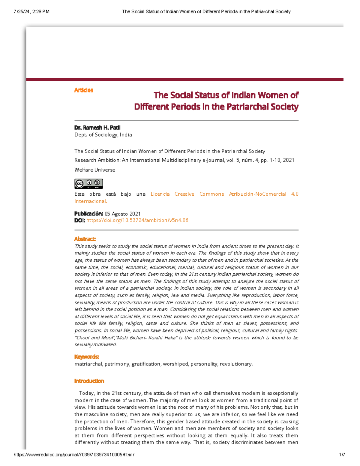 Gfud - .... - Articles The Social Status of Indian Women of Different ...