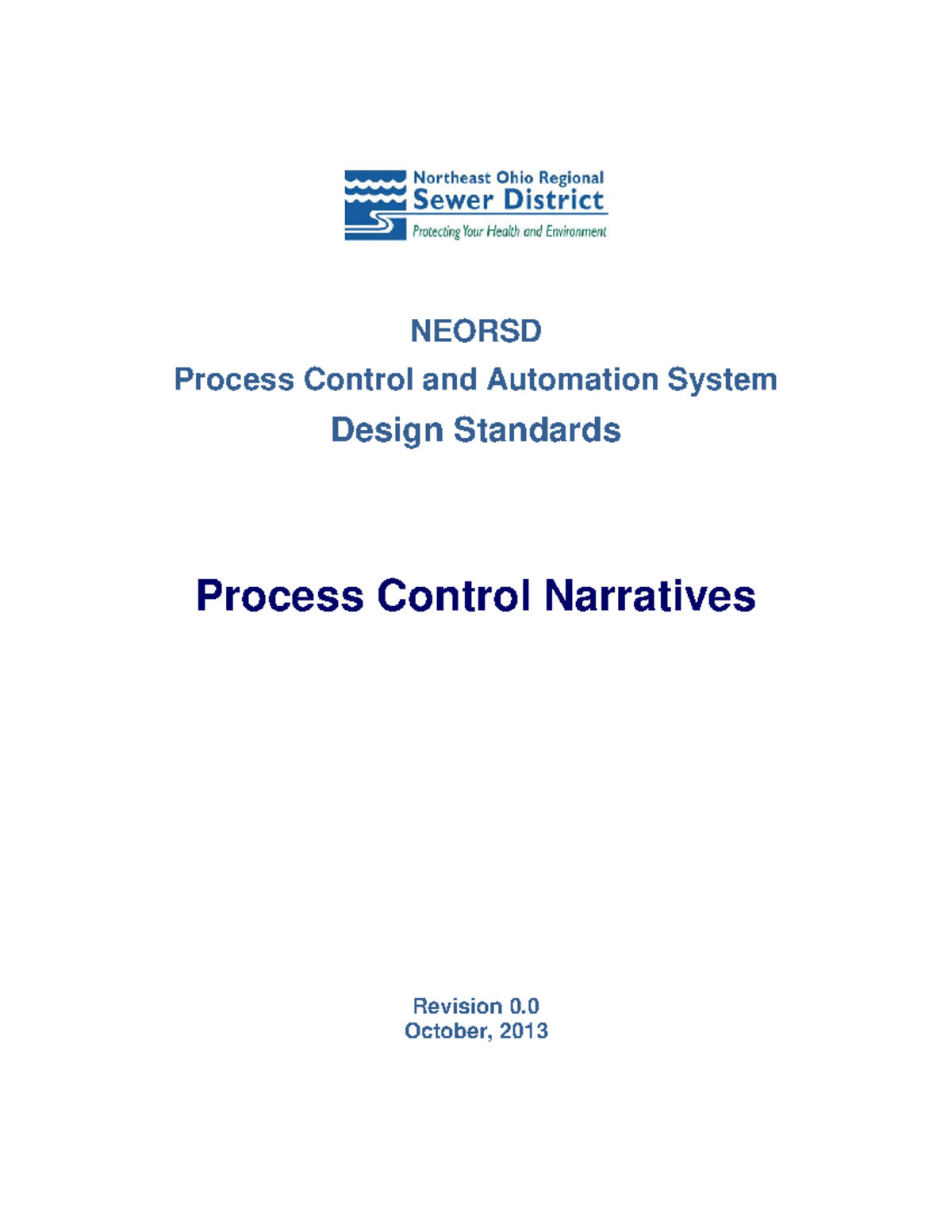 NEORSD Process Control Narrative Standards - Revision 0 (Oct 2013) - Studocu