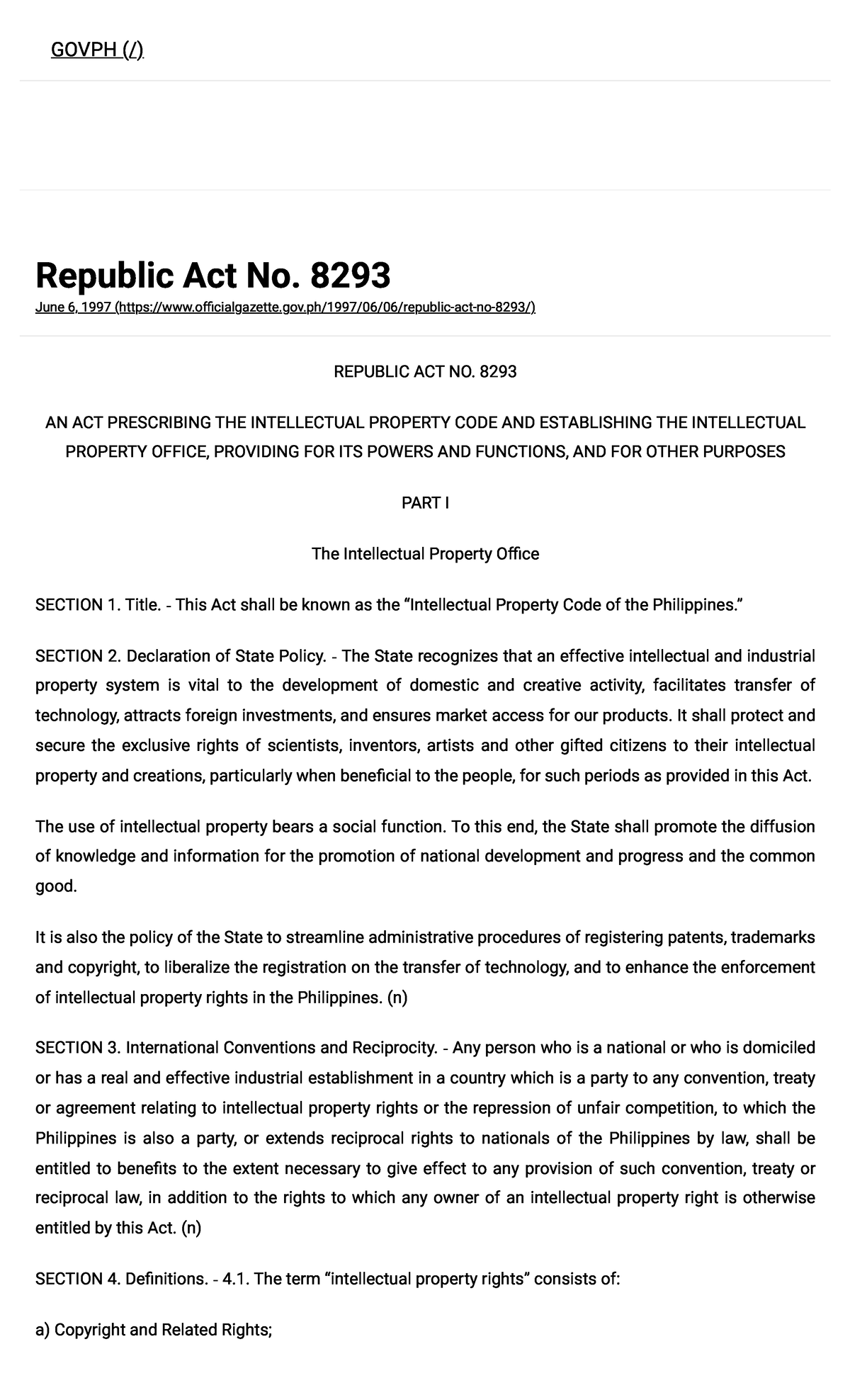 GOVPH Republic Act No. 8293: The Intellectual Property Code Explained ...