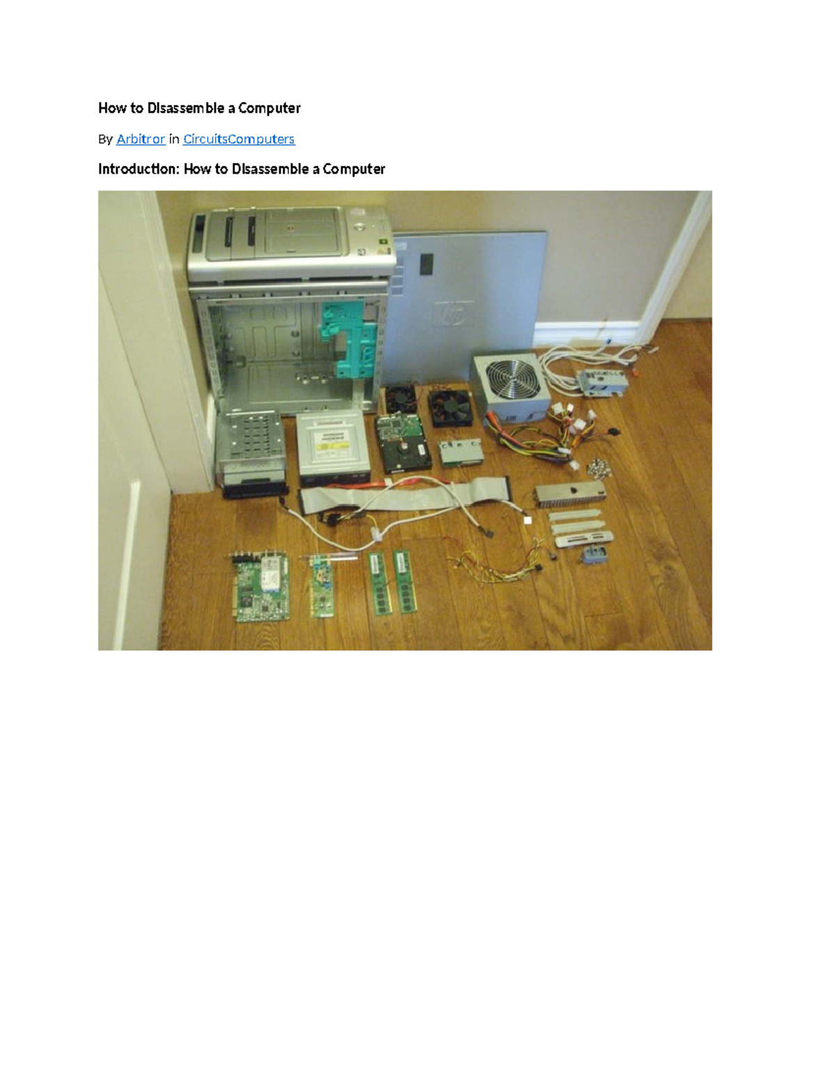 How to Disassemble a Computer: A Guide for Beginners - Studocu