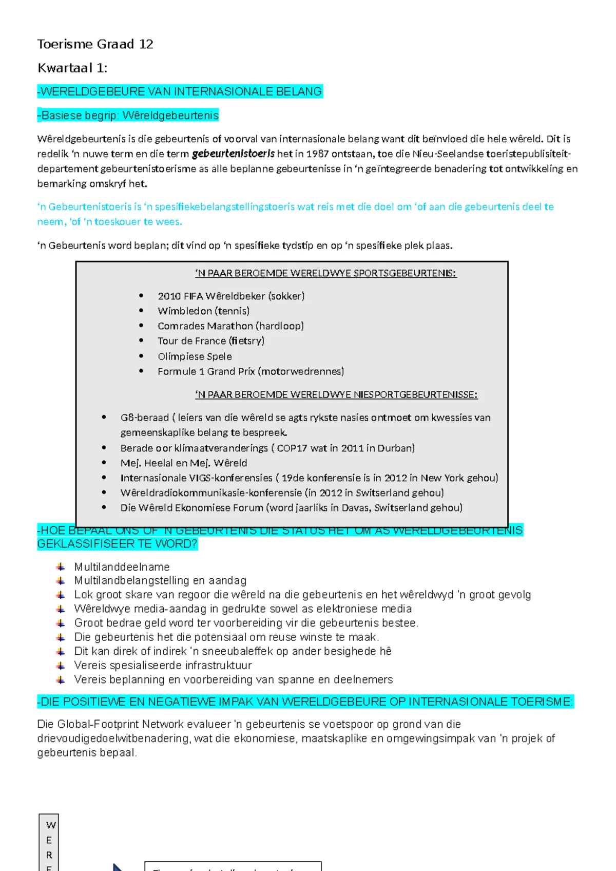 Grade 11 Tour Planning and Itinerary Development Guide - Studocu