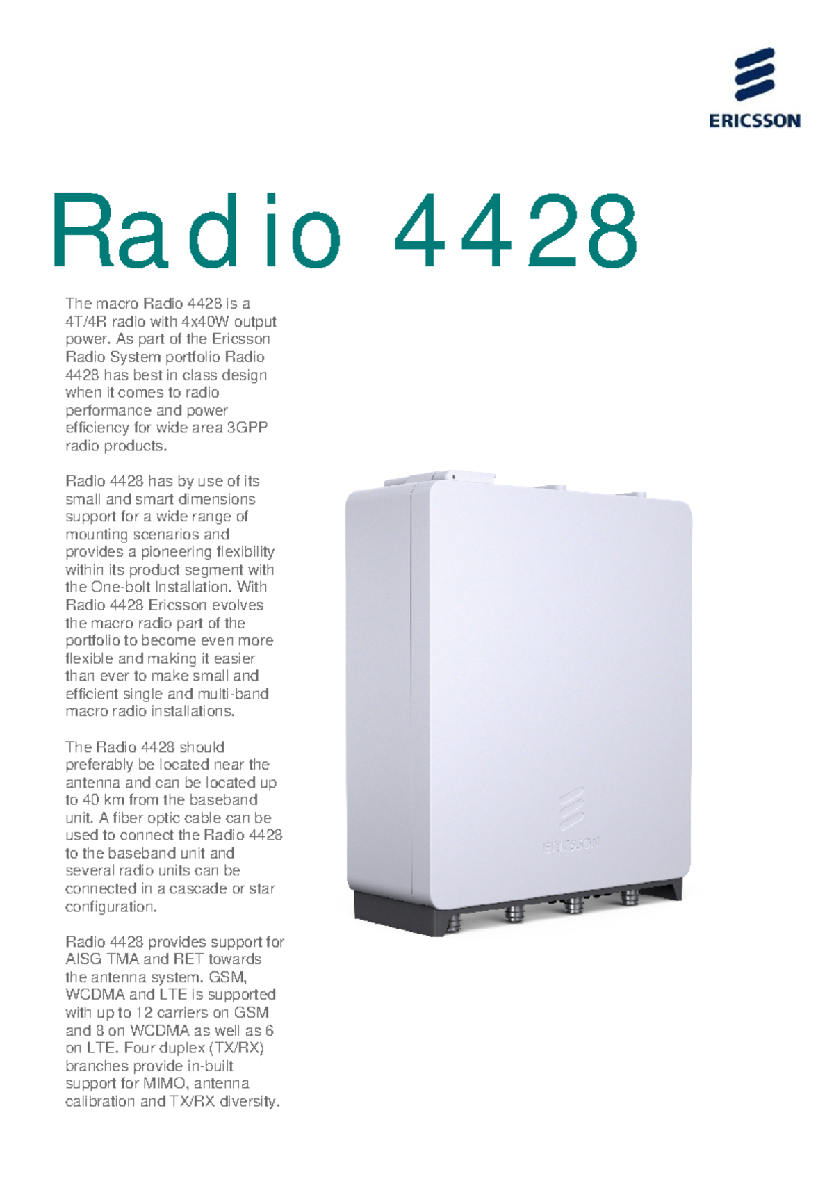 Radio 4428 Overview and Technical Specifications - 4428 Datasheet - Studocu