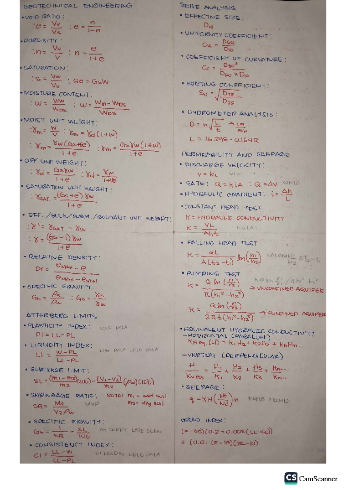 Geotechnical Engineering Review: Key Concepts and Calculations - Studocu