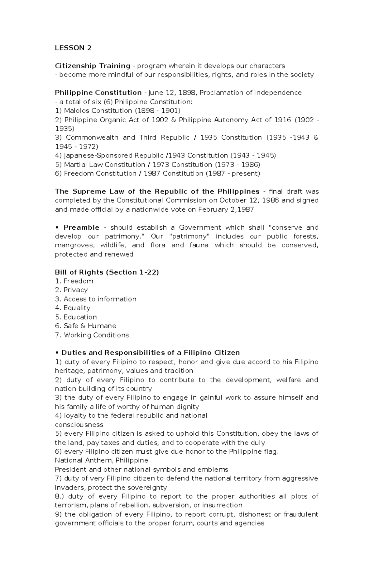 Lesson-2 - CITIZENSHIP TRAINING - LESSON 2 Citizenship Training ...