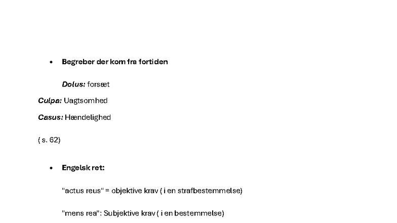 Subjektiv Skyld i Strafferet: Begreber og Eksempler (s. 62-116) - Studocu