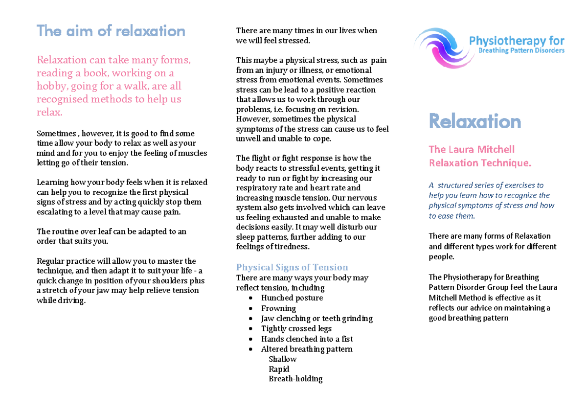 Relaxation Techniques: Mastering the Laura Mitchell Method - Studocu