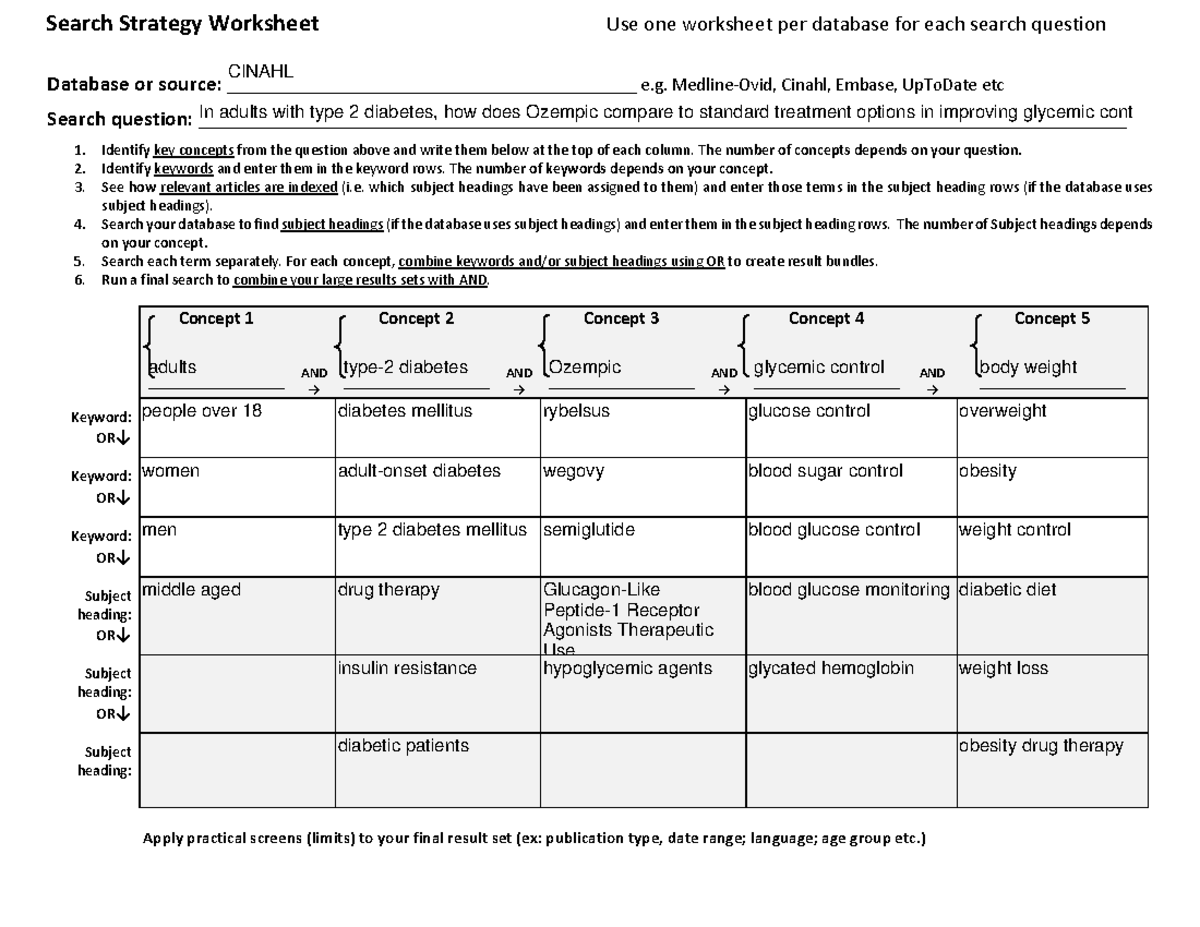 Module 8 Search Strategy Worksheet AW - Studocu