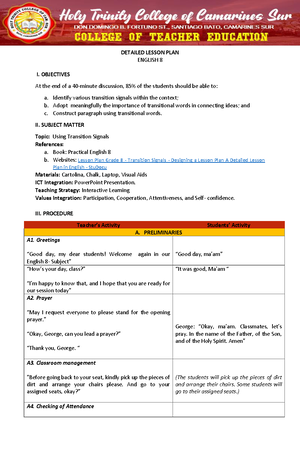 Detailed Lesson Plan in Transitional Devices - Don Mariano Marcos ...