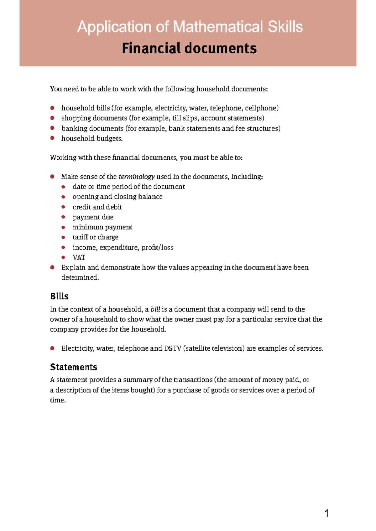 Grade 10 - Mastering Financial Documentation and Mathematical Skills ...