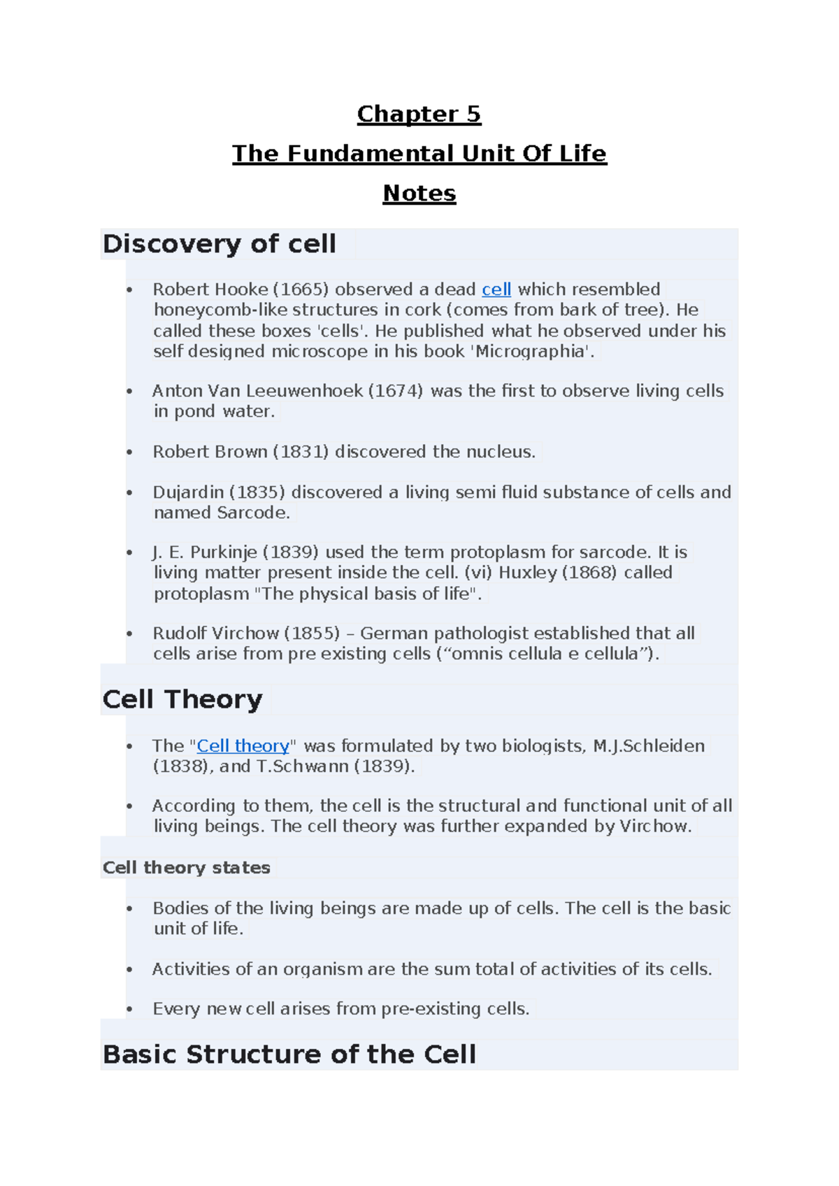 Chapter 5: The Fundamental Unit of Life - Cell Structure & Function ...