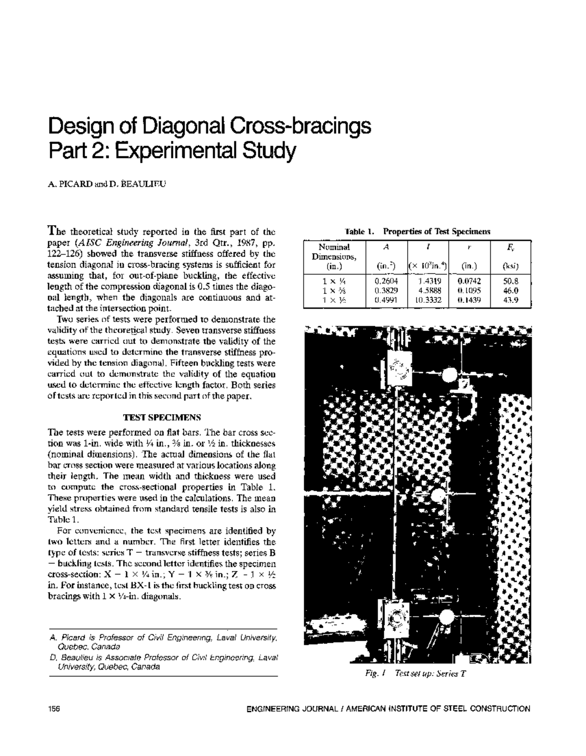 Engineering Journal: Design of Diagonal Part 2 - Experimental Study ...
