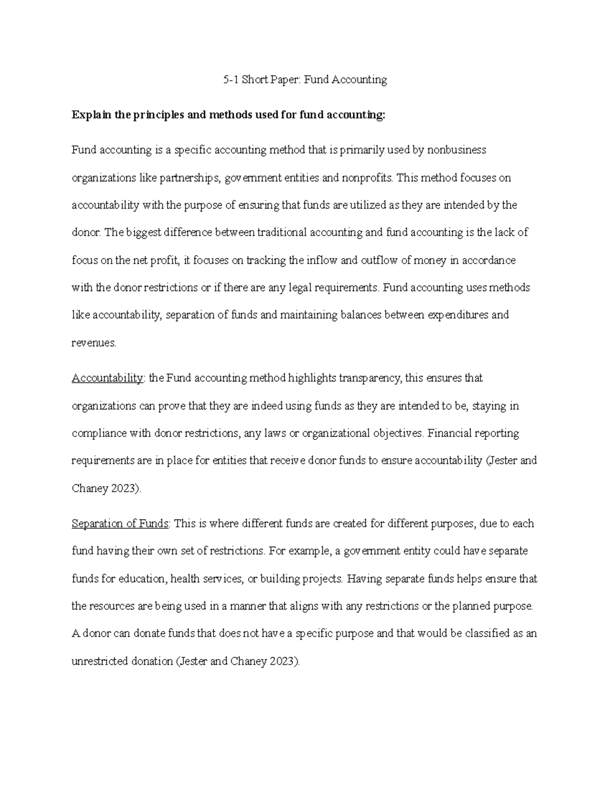Fund Accounting Principles and Methods: A Short Paper - Studocu