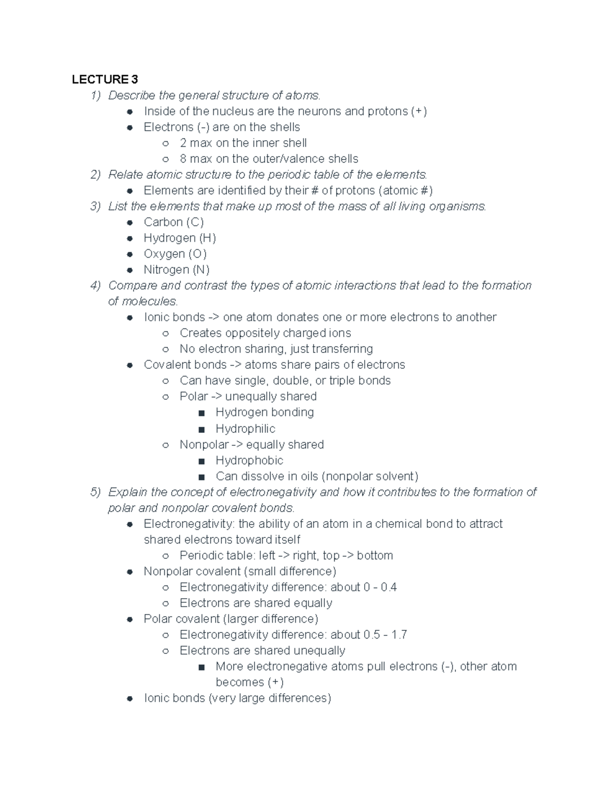 Midterm 1 Study Guide - Atomic Structure and Bonding Concepts - Studocu