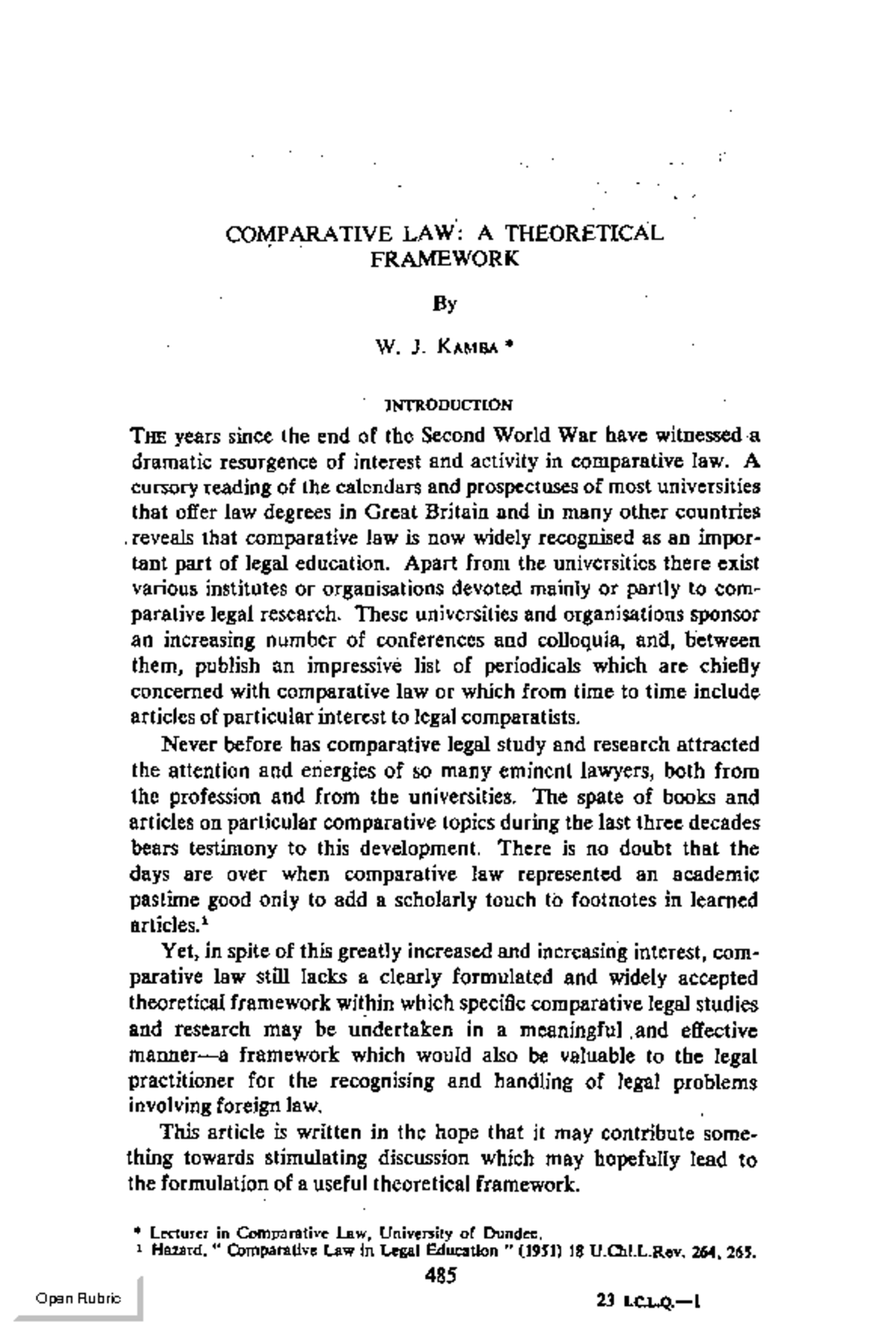Comparative Law 101: Theoretical Framework & Key Insights - Studocu