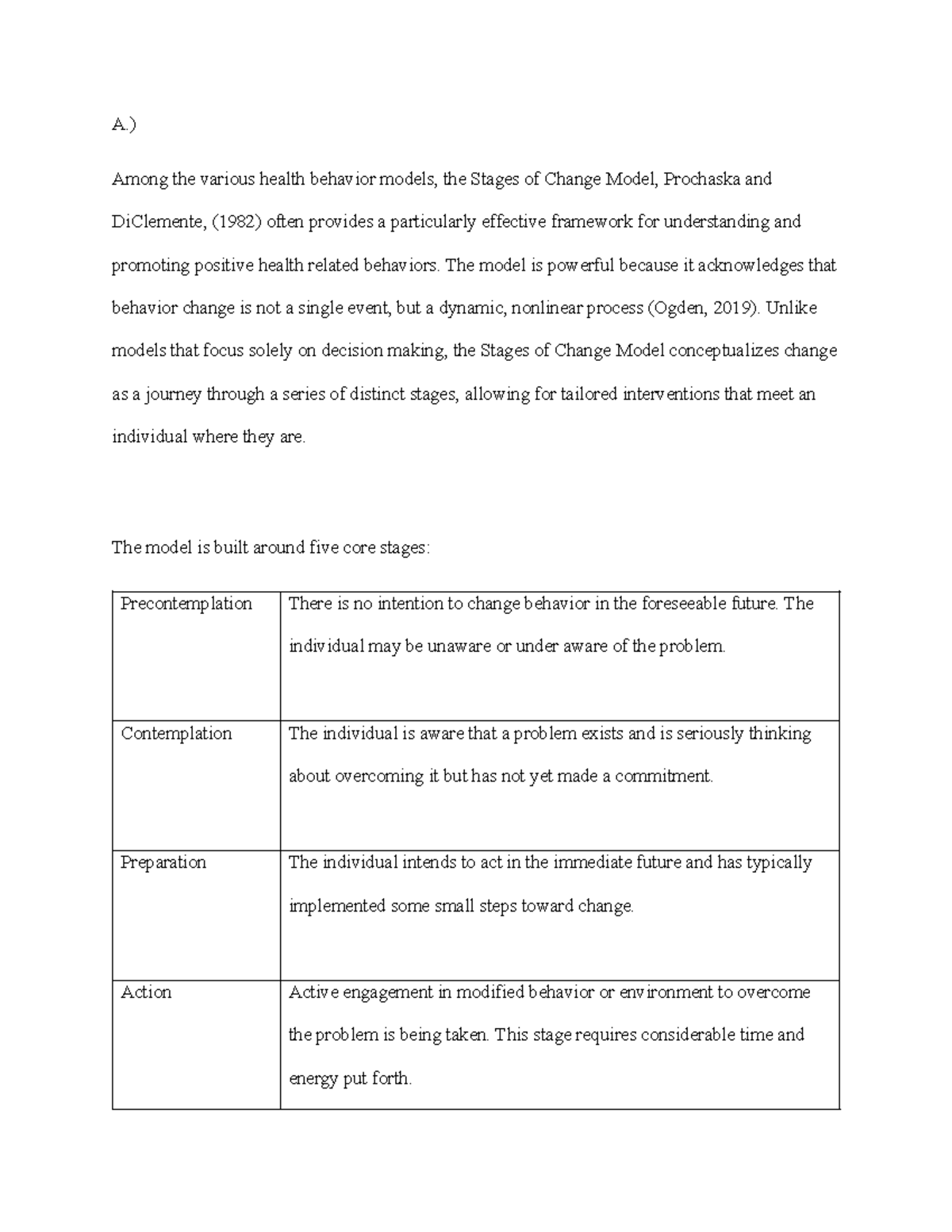 Health Psych 202: Stages of Change Model & Health Behavior Insights ...