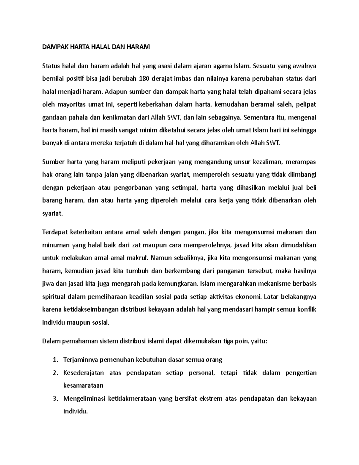 Dampak Harta Halal dan Haram dalam Ekonomi Islami: Analisis Lengkap ...
