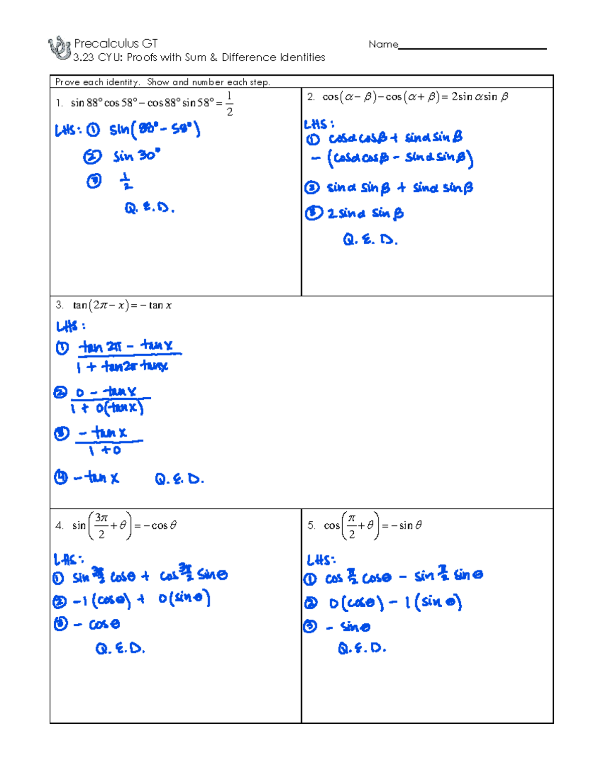 3.23 cyu proofs with sum and difference identities KEY - HIT 263 ...