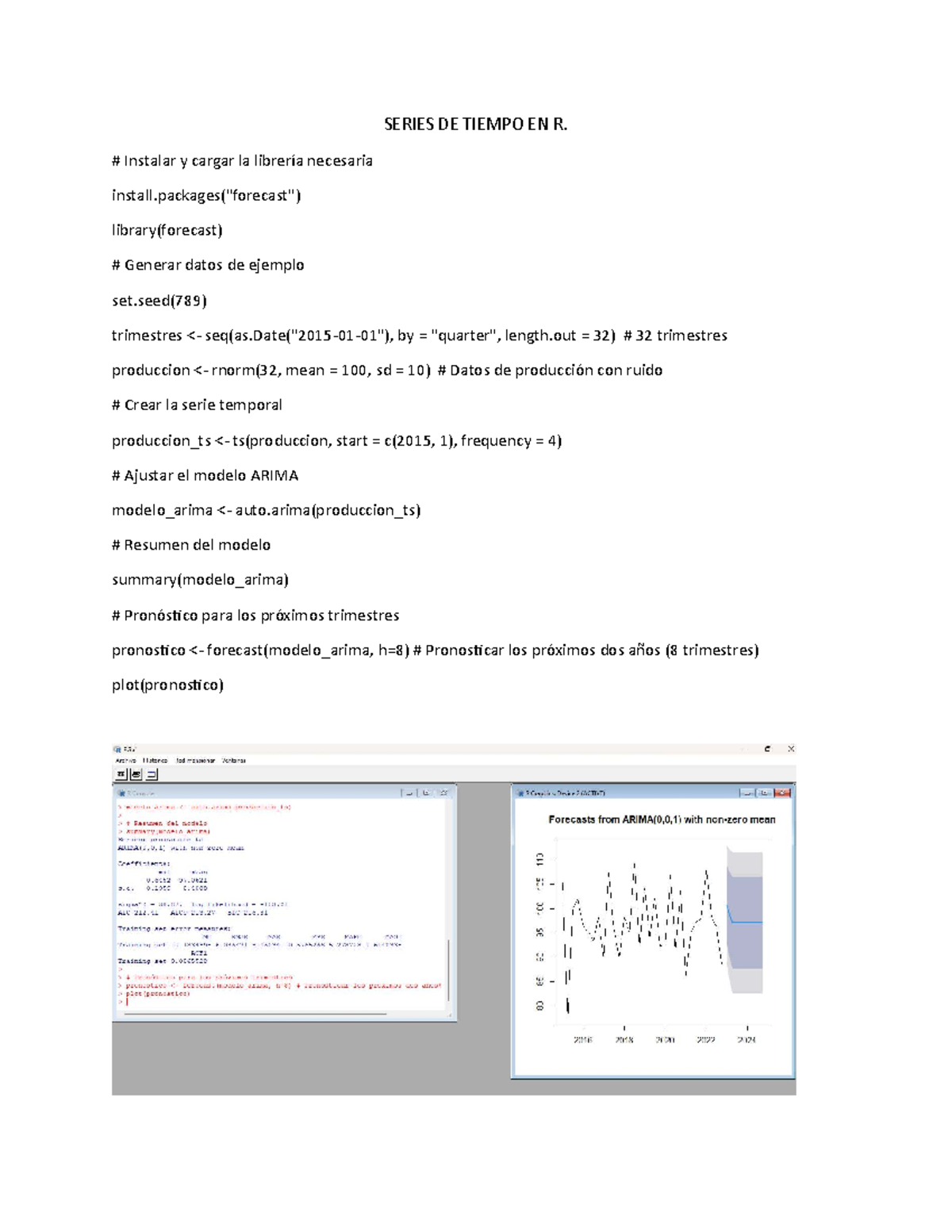Análisis de Series de Tiempo en R: Modelos ARIMA y Pronósticos - Studocu