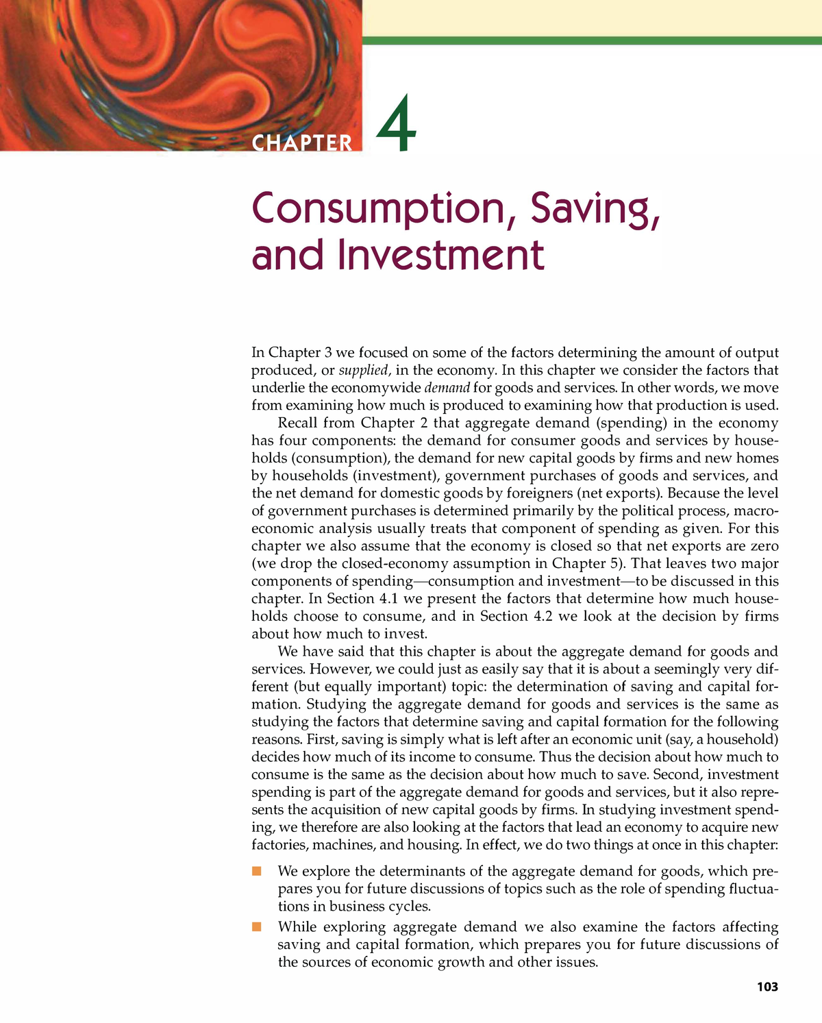Chapter 4: Consumption, Saving, and Investment (ECO 101) - Studocu