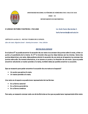 8- Rectas EN R3 - RECTAS EN EL ESPACIO TRIDIMENSIONAL 𝐑𝟑 Una aplicación ...