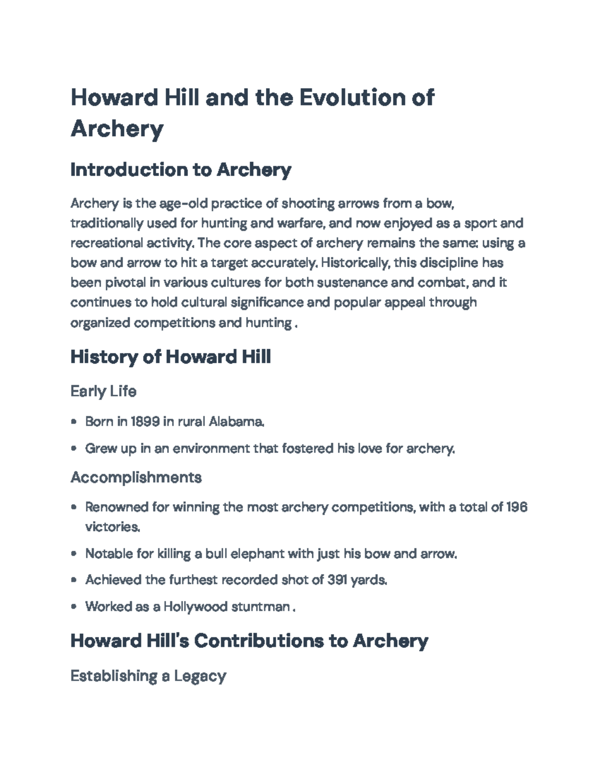 Howard Hill and the Evolution of Archery: Techniques and Impact ...