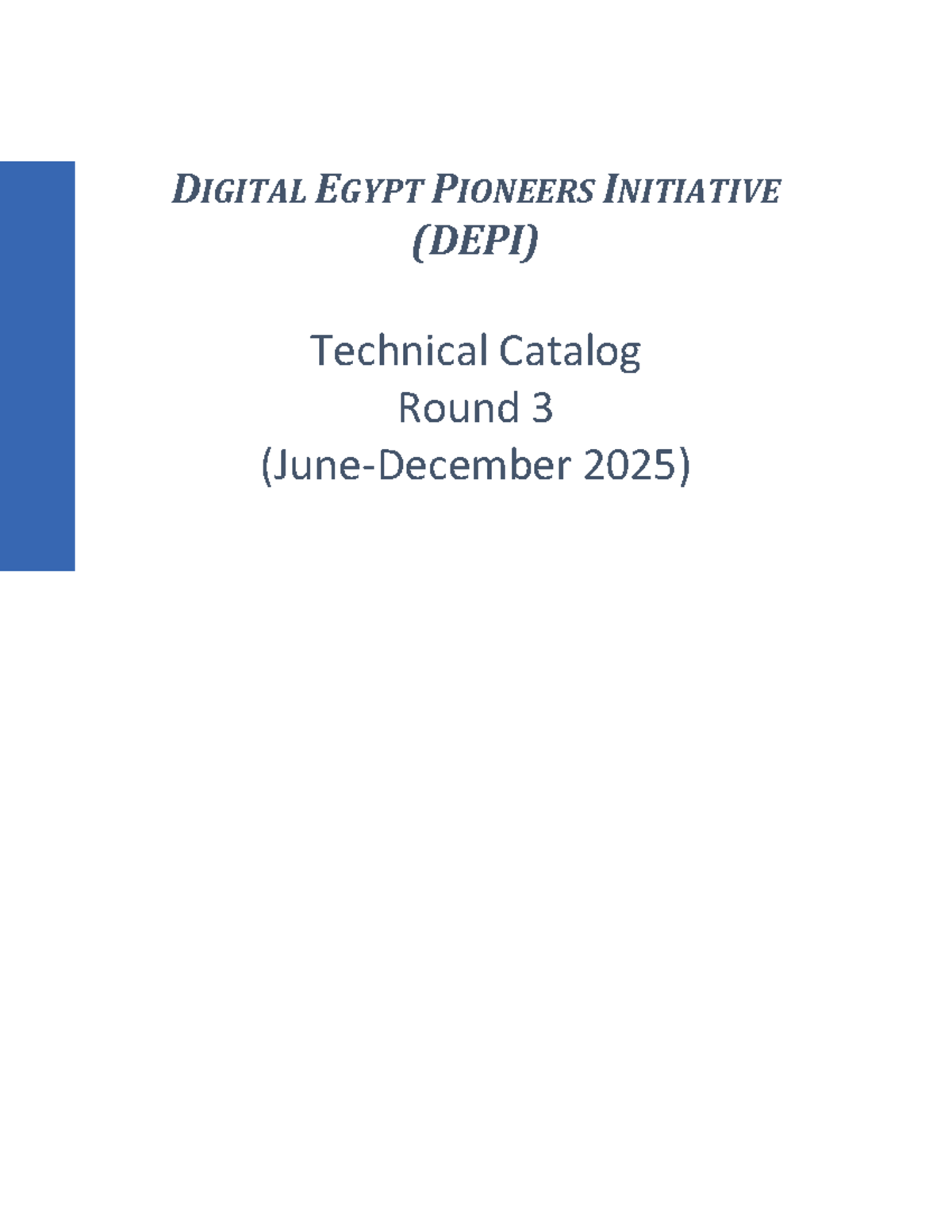 DEPI Technical Catalog 2025: Technology Tracks & Job Profiles - Studocu