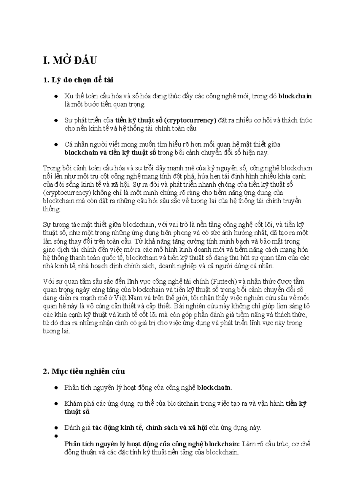 Nghiên Cứu Về Blockchain và Tiền Kỹ Thuật Số - BT NHÓM MHK - Studocu