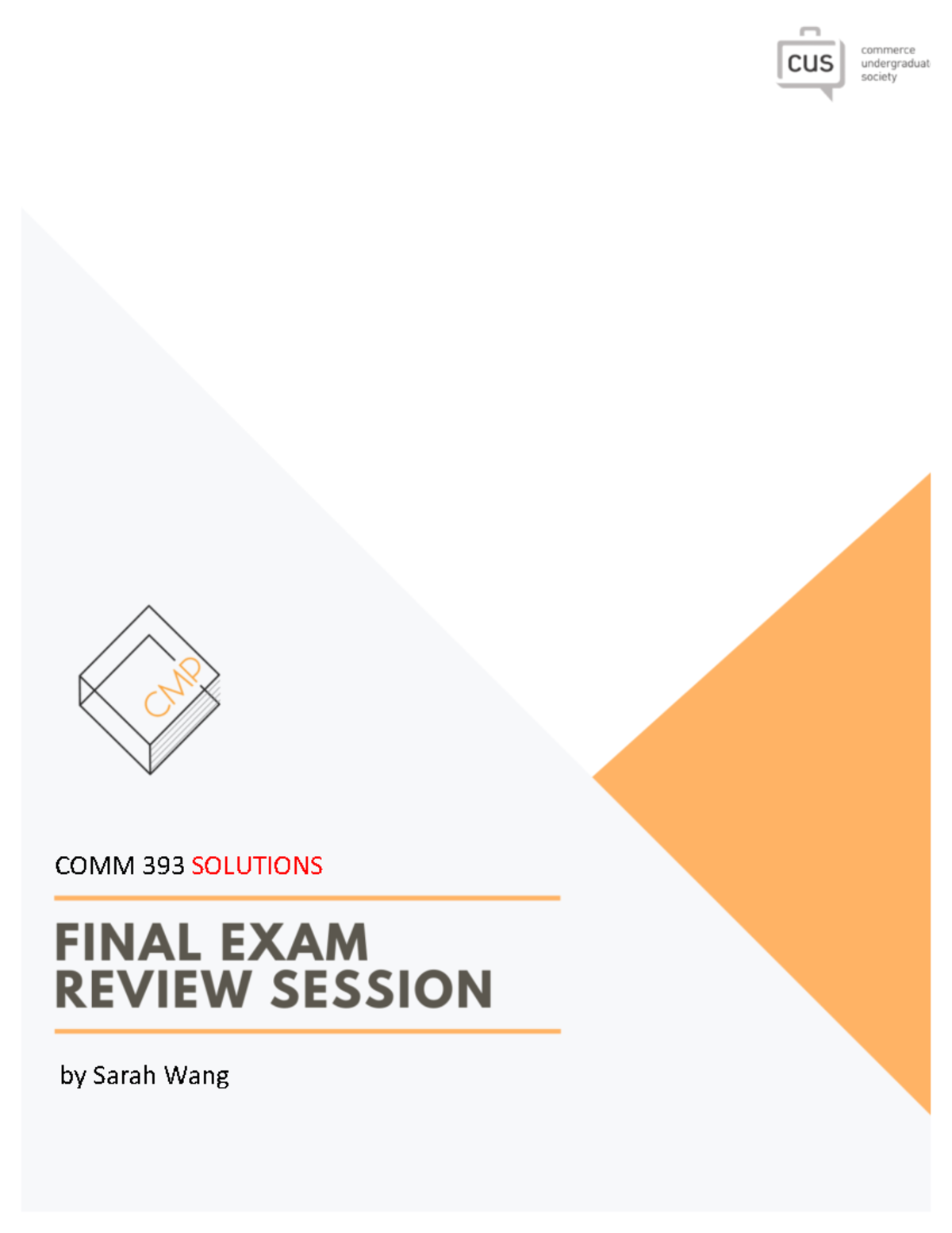 COMM393 2019 W2 Final Review Package Solutions - COMM 393 SOLUTIONS by ...