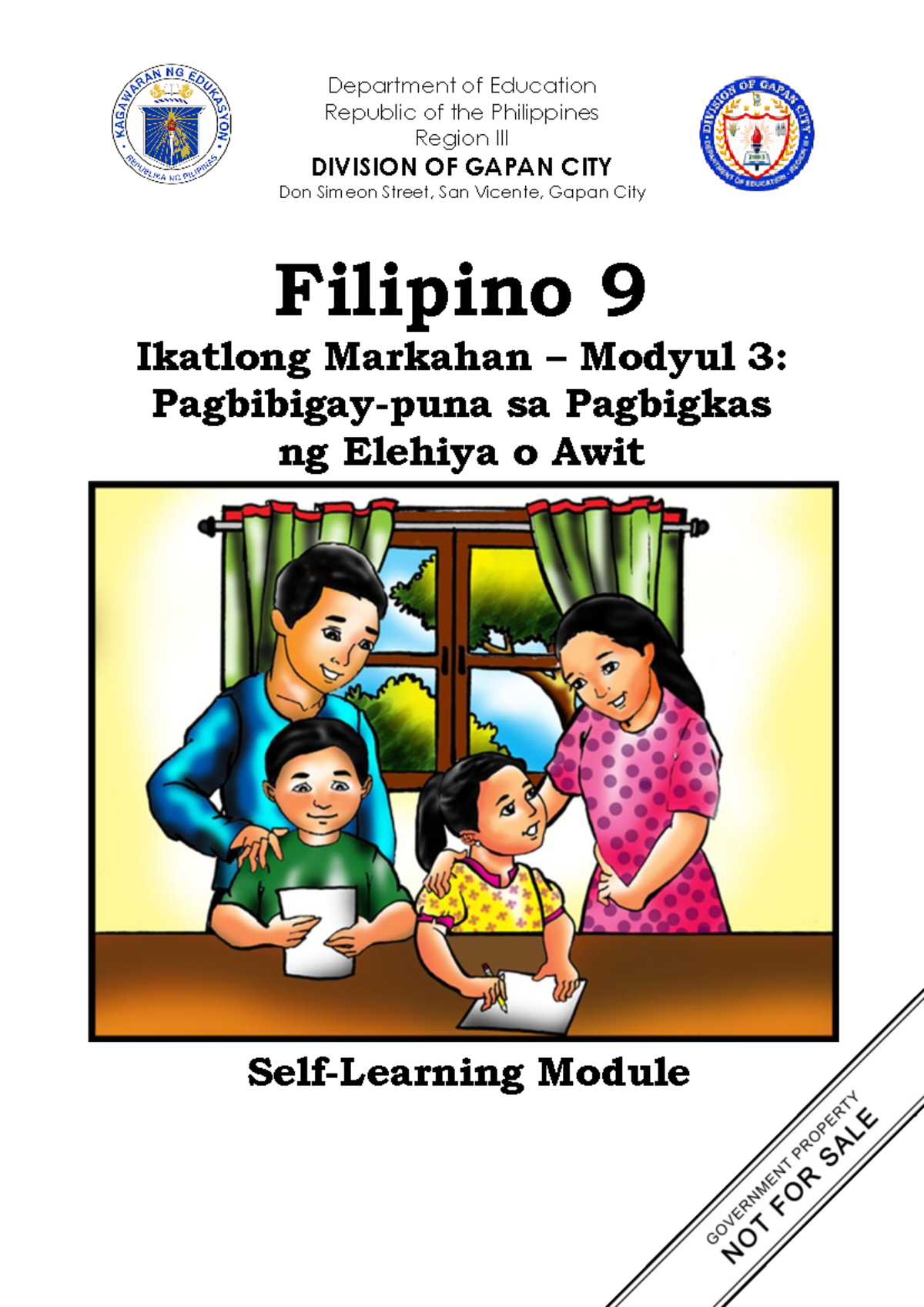 Filipino 9 SLM 3rd Quarter Module 3: Elehiya at Pagbigkas - Studocu