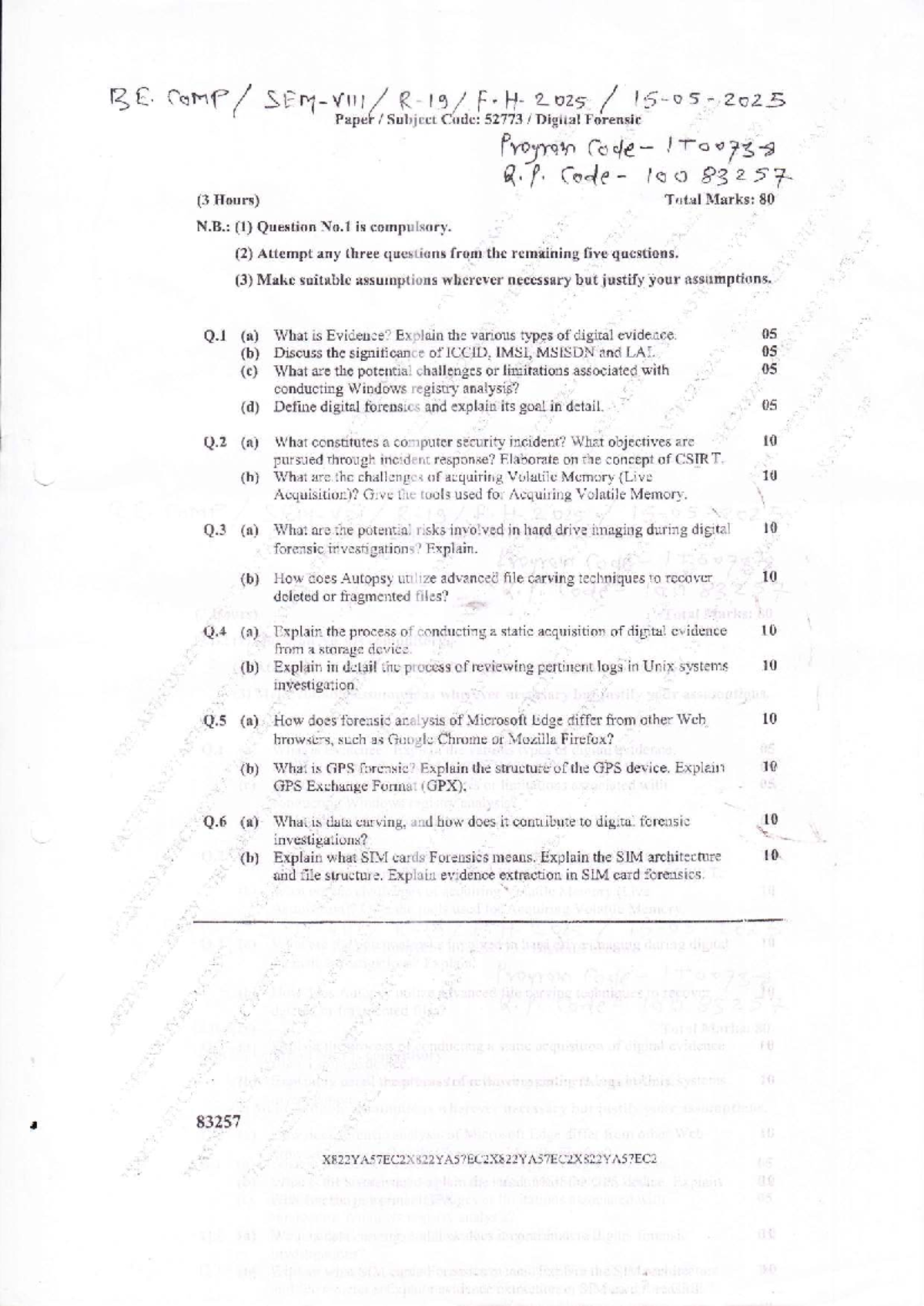 Digital Forensic Exam Notes - CSMR G, R To 732 - May 2025 - Studocu