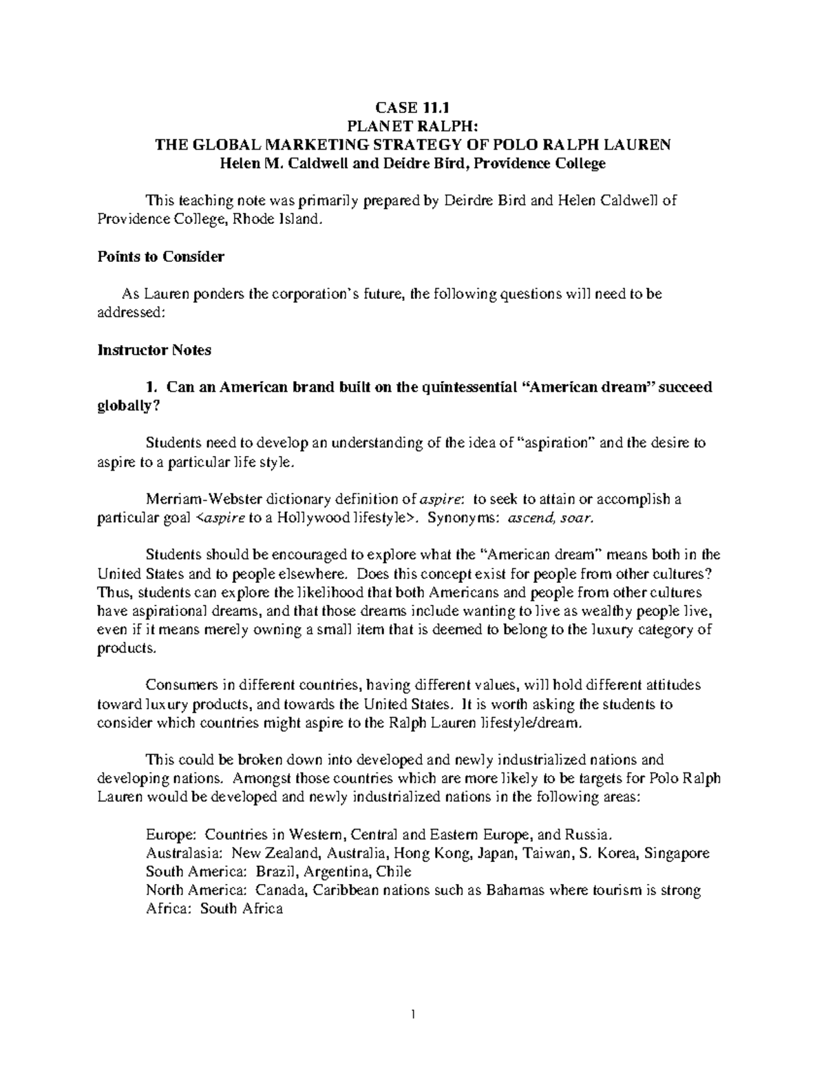 Case11 - Useful - CASE 11. PLANET RALPH: THE GLOBAL MARKETING STRATEGY ...