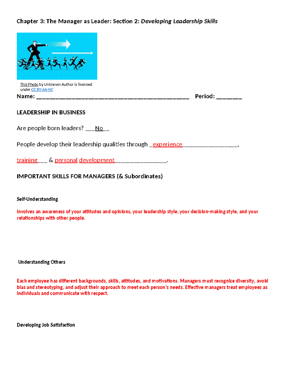 Chapter 3: The Manager as Leader - Developing Leadership Skills - Studocu