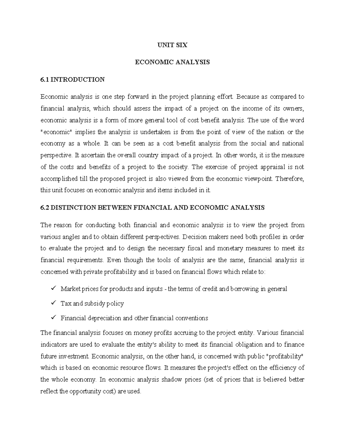 Ch 6: Economic Analysis - Understanding Financial vs. Economic ...