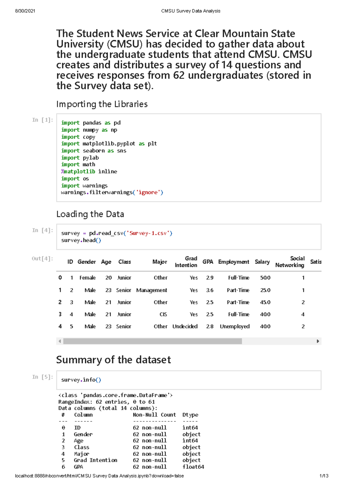 CMSU 2023 Survey Data Analysis: Insights on Student Demographics - Studocu