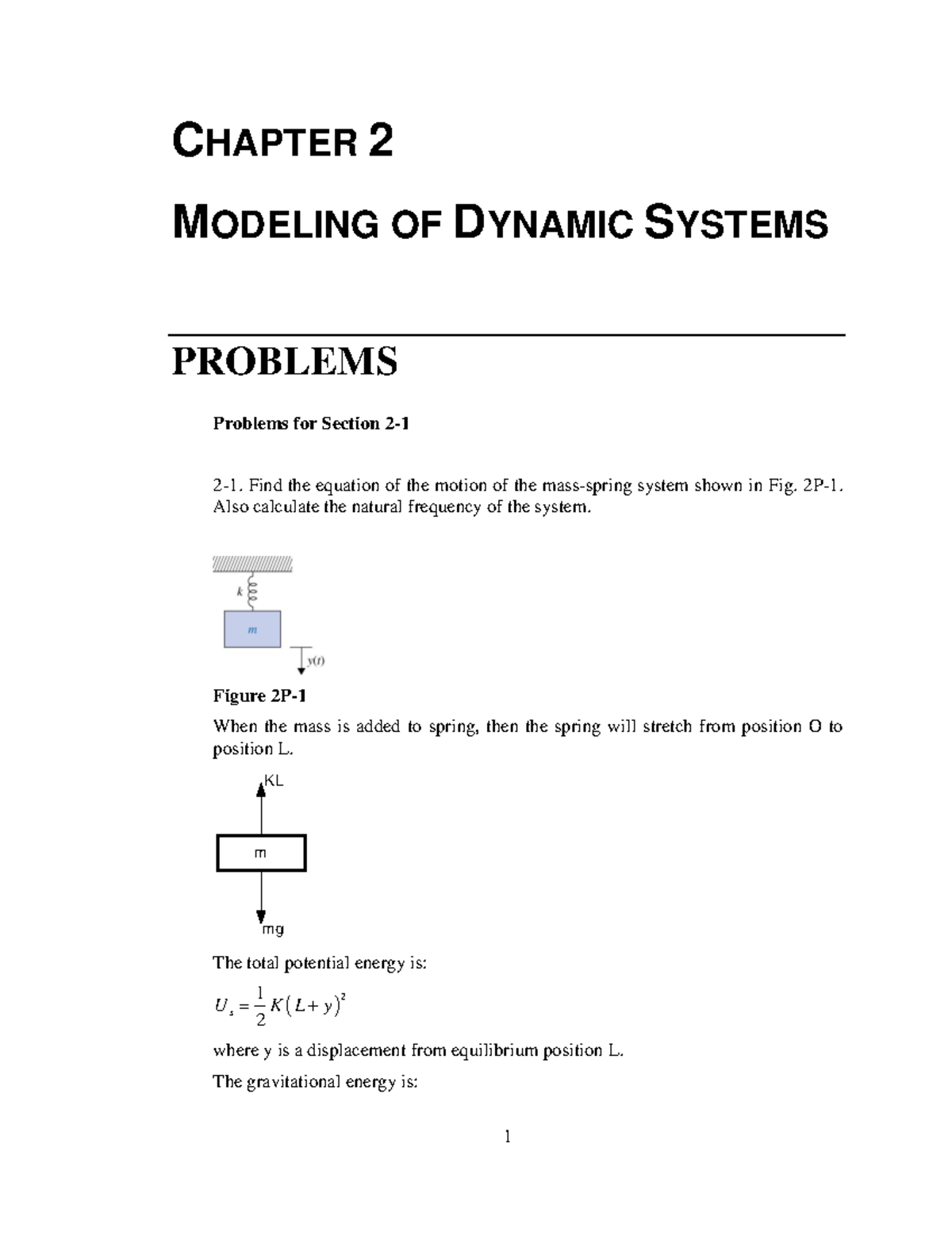 C02 v11 Solution v2 - automatic control systems - CHAPTER 2 MODELING OF DYNAMIC SYSTEMS PROBLEMS ...