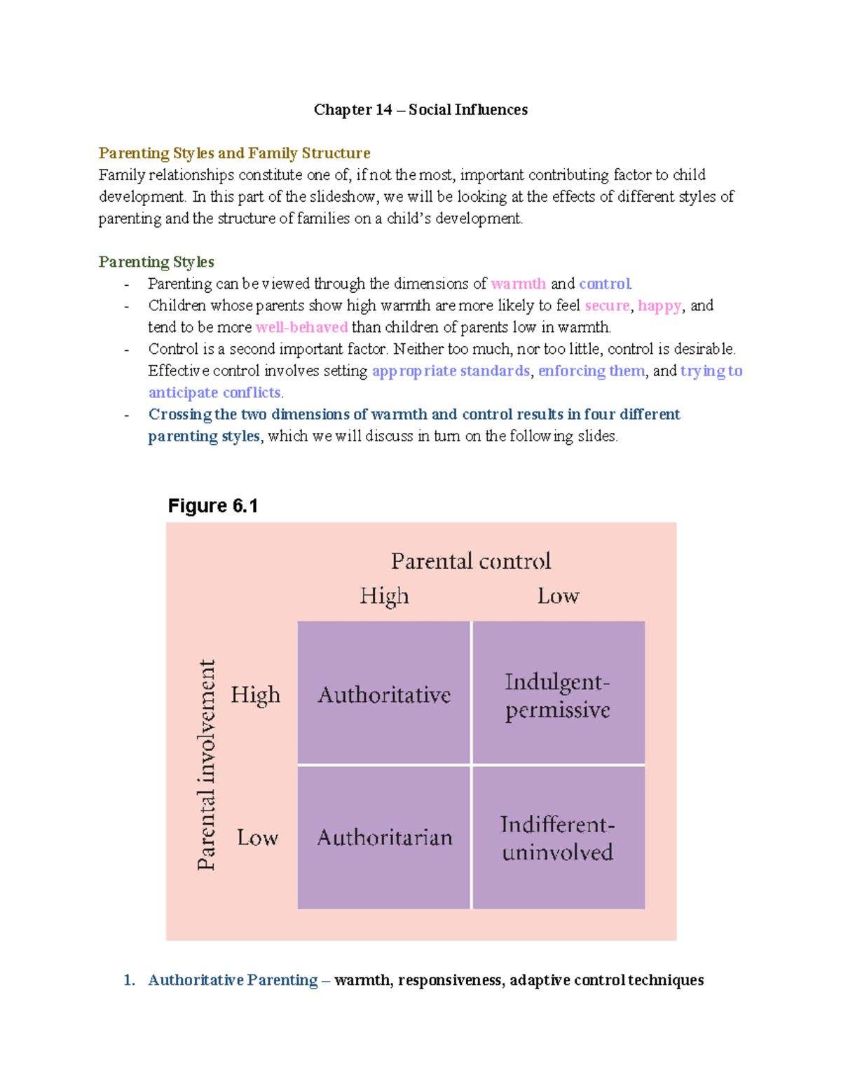 Chapter 14: Social Influences on Parenting Styles and Family Structure ...
