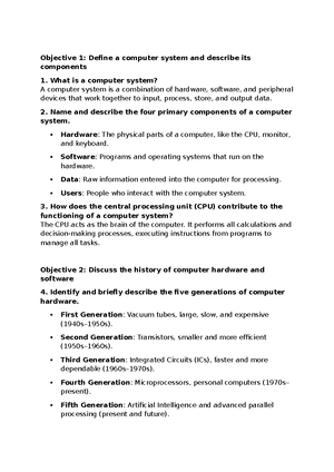 [Solved] describe 4 major components of information system - Business Information Systems - Studocu